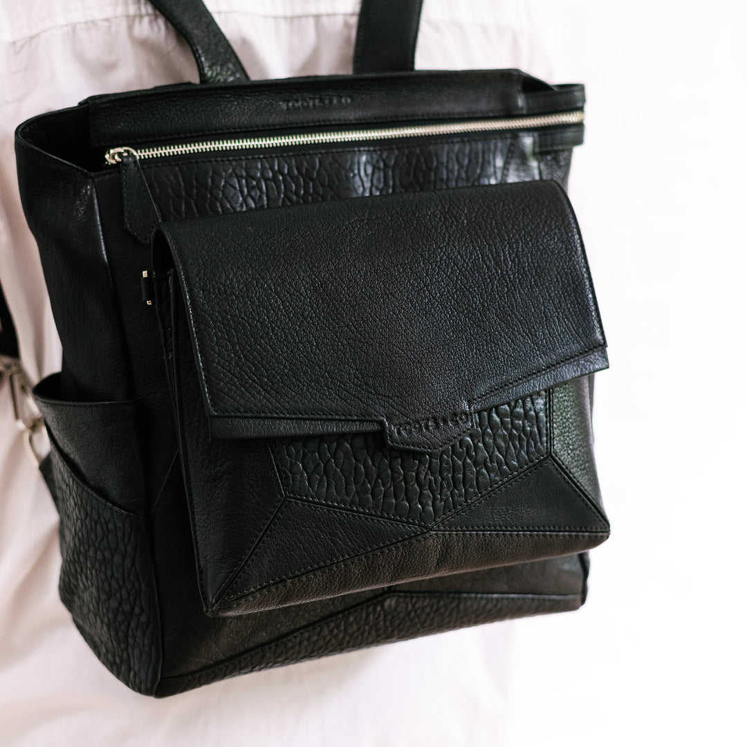 Everything Backpack Black Leather – Toots and Co